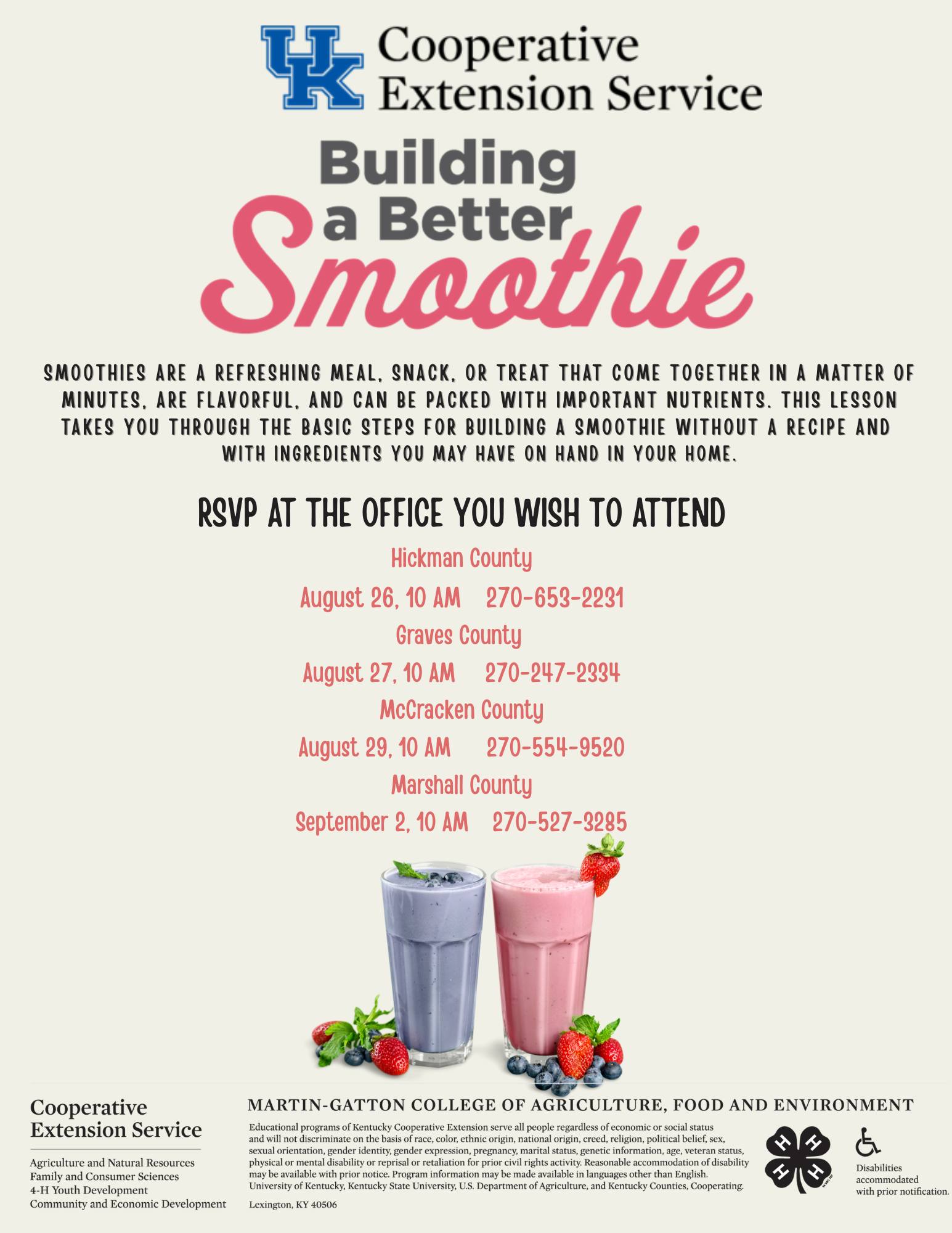 Build a Better Smoothie – Mayfield-Graves County Tourism Commission