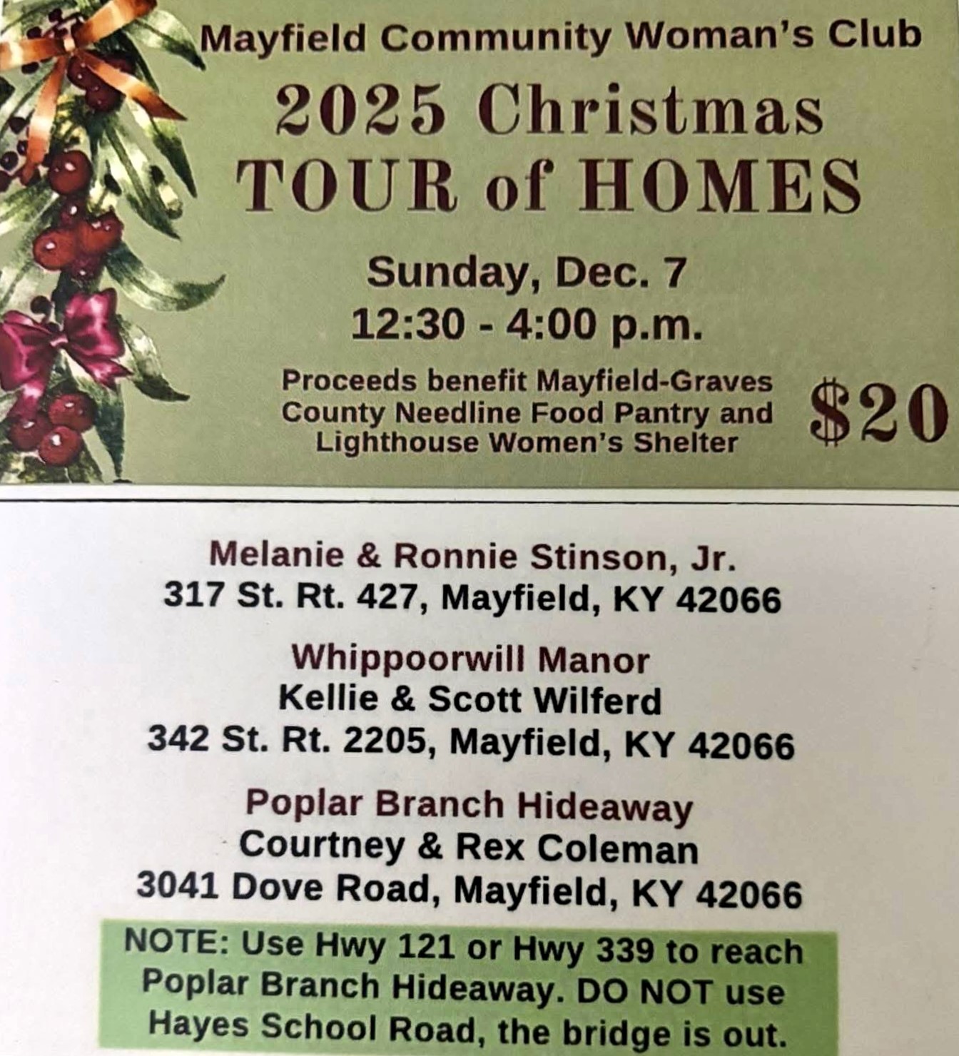 Mayfield Tour of Homes – Mayfield-Graves County Tourism Commission